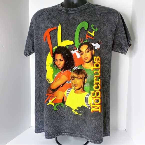 TLC | Shirts | Tlc No Scrubs Black Tboz Left Eye Chilli Acid Wash Retro ...